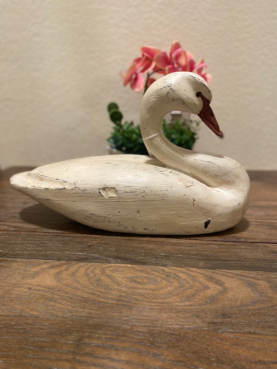 Hand Carved Wood Swan Decoy - Etsy