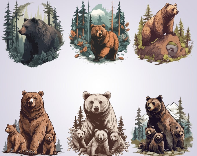 Bear Family Vector Graphic for DIY Crafts and Projects | Bear Family ...