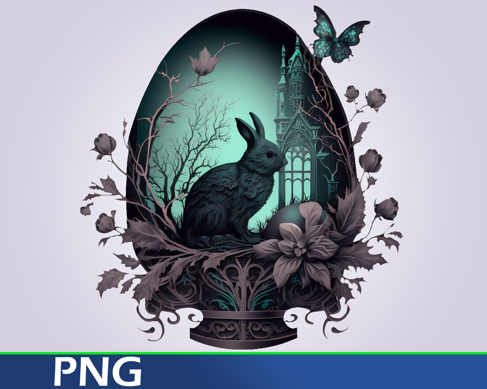 The Dark Easter Collection: Gothic Easter PNG Gothic Bunny - Etsy