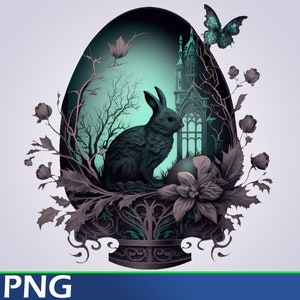 The Dark Easter Collection: Gothic Easter PNG Gothic Bunny Easter Egg PNG Digital Download ...