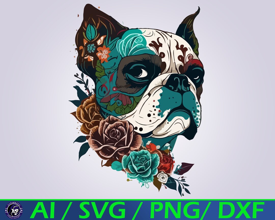 French Bulldog Sugar Skull SVG Digital Download Frenchie PNG - Etsy