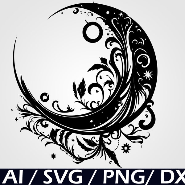 Crescent Moon Svg - Etsy