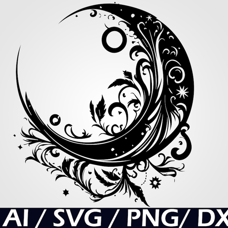 Crescent Moon Svg - Etsy