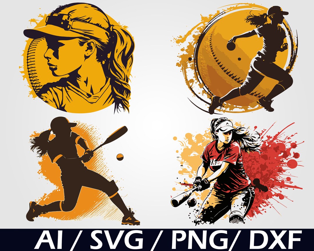 Softball SVG Bundle Digital Download, Softball Clipart of Softball ...