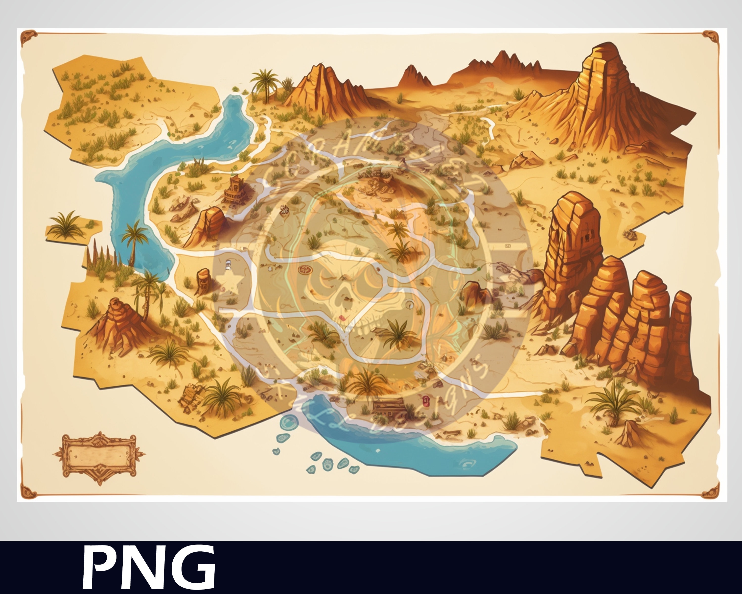 Dnd Campaign Map Pack: Desert, Island, Volcano, Forest (PNG Digital ...