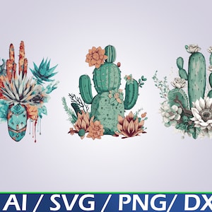 Boho Cactus SVG Digital Download Cactus Clip Art Succulent Png Plant ...