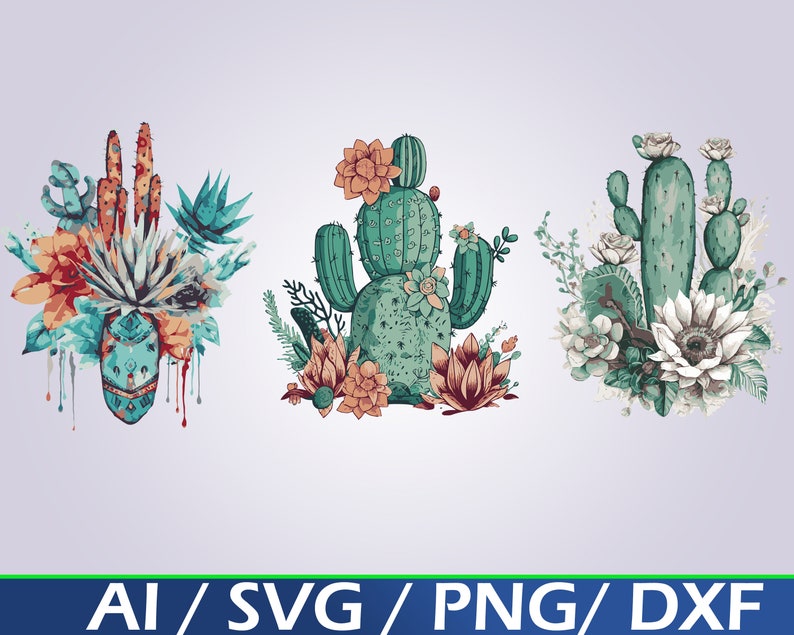 Boho Cactus SVG Digital Download Cactus Clip Art Succulent Png - Etsy