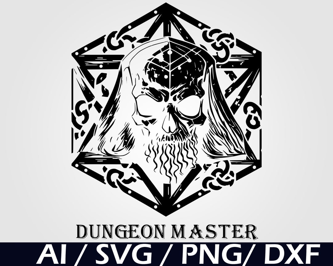 Dungeon Master Skull D20 SVG: D&D Pentagram Art (digital Download) - Etsy
