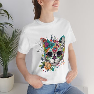 Colorful Cat Sugar Skull PNG Day of the Dead Instant Kitty Digital ...