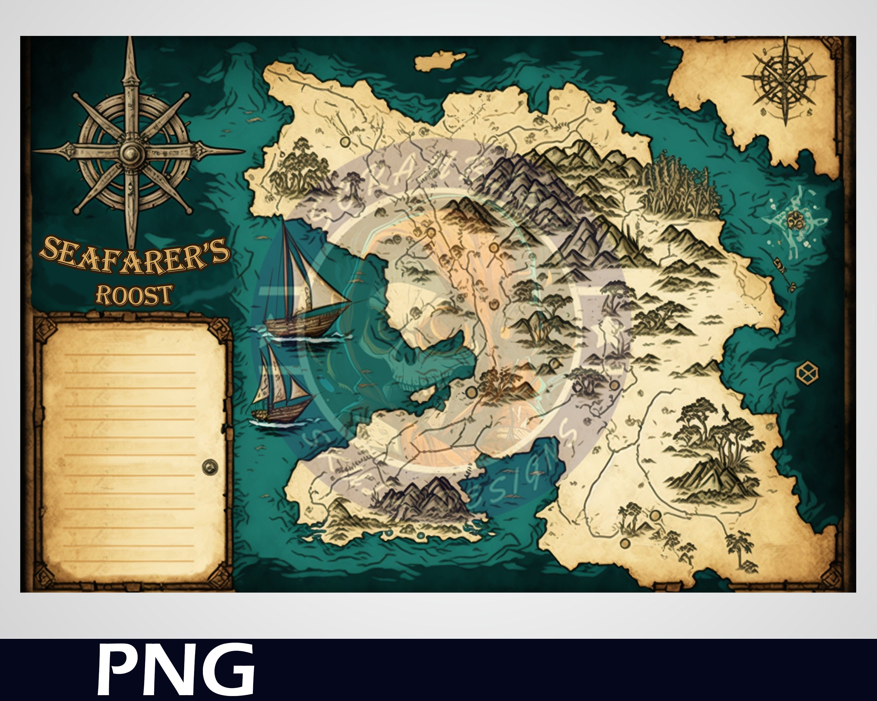 Dnd Campaign Map Pack: Desert, Island, Volcano, Forest (PNG Digital ...