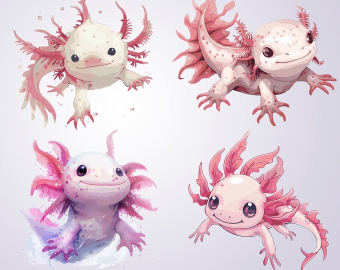 Cute Axolotl Clipart Images, Cute Axolotl Illustrations, Axolotl Clip ...