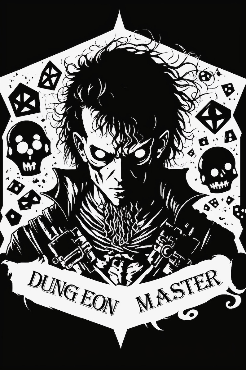 Dungeon Master Stylized SVG, Wizards and Skulls Graphics (digital ...
