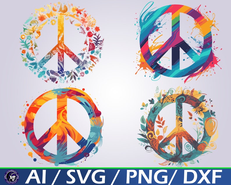 Peace Symbol SVG Digital Download Bundle Peace Sign Clip Art - Etsy