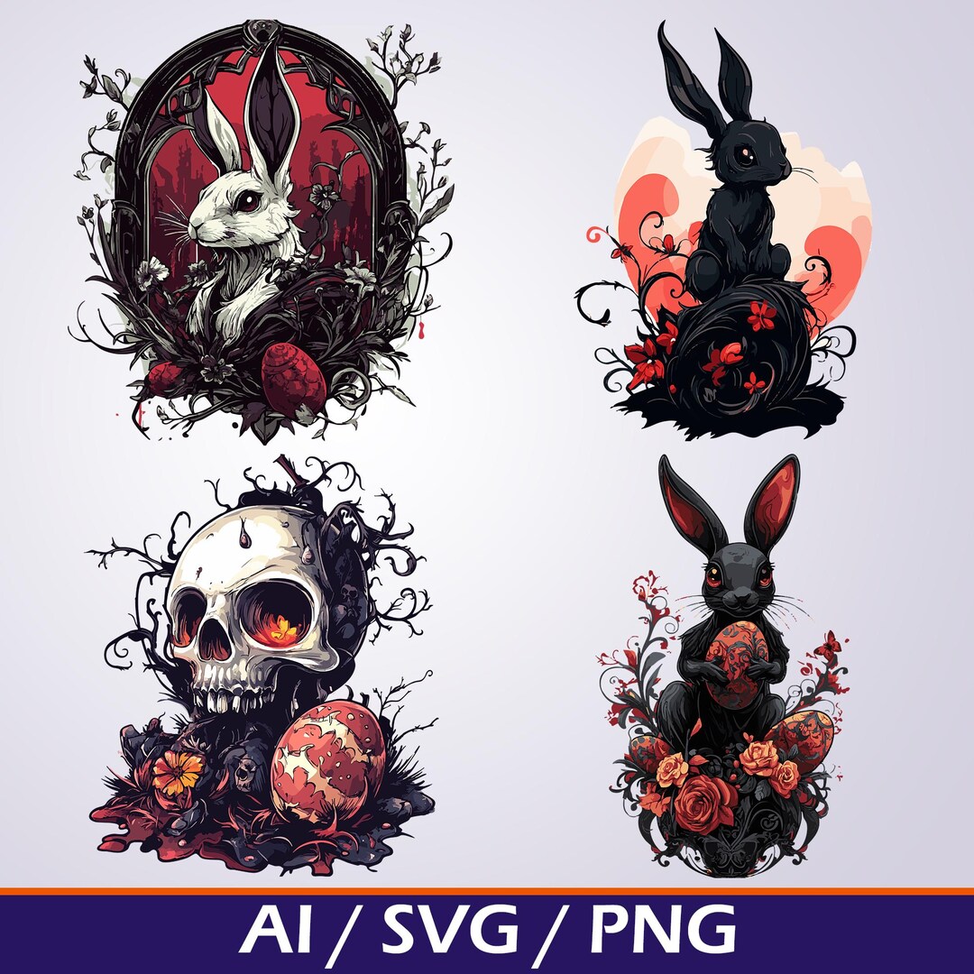 Dark Gothic Easter PNG & SVG Bundle Spooky Easter Digital Download ...