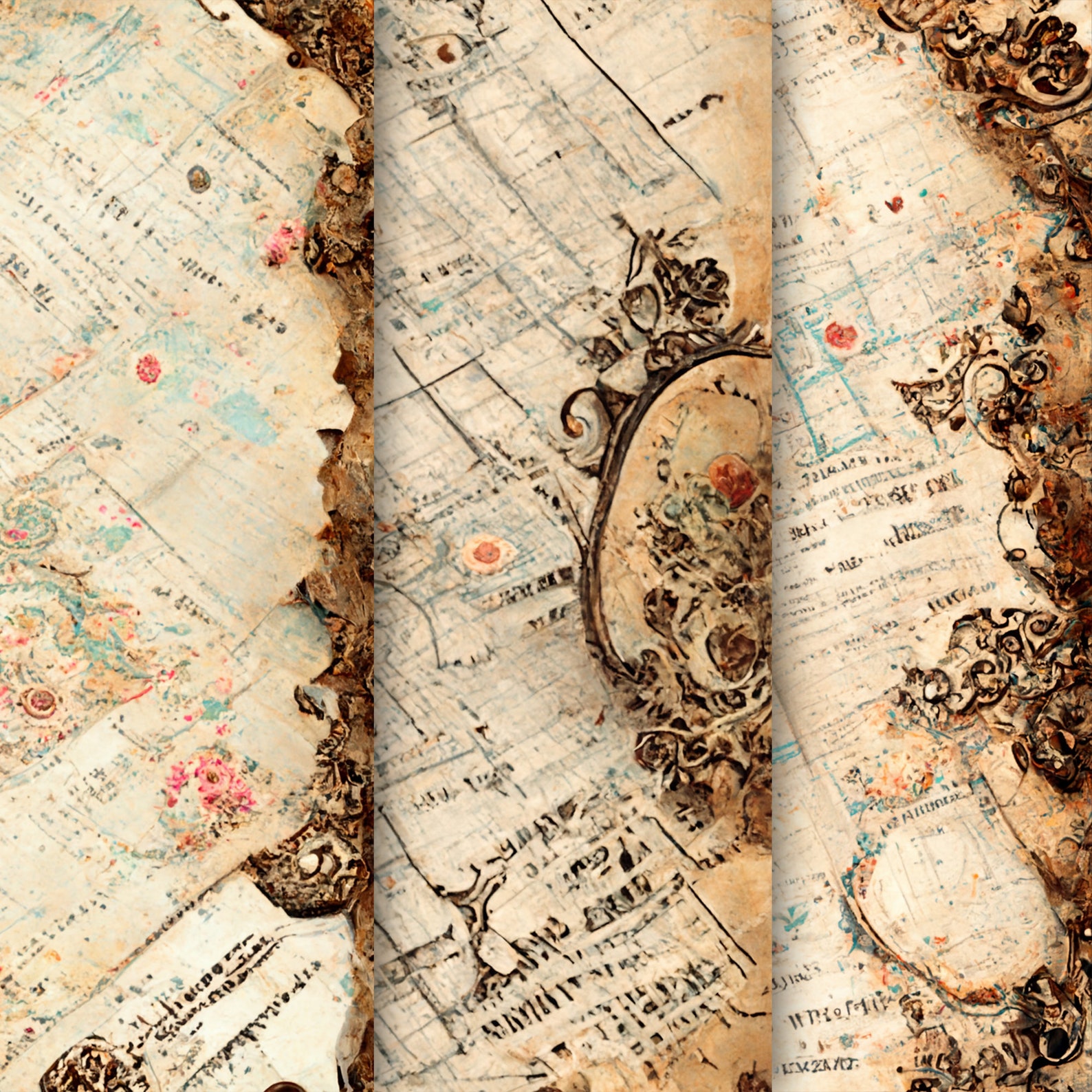 Vintage Map Journal Pages Map Scrap Book Pages City Maps - Etsy