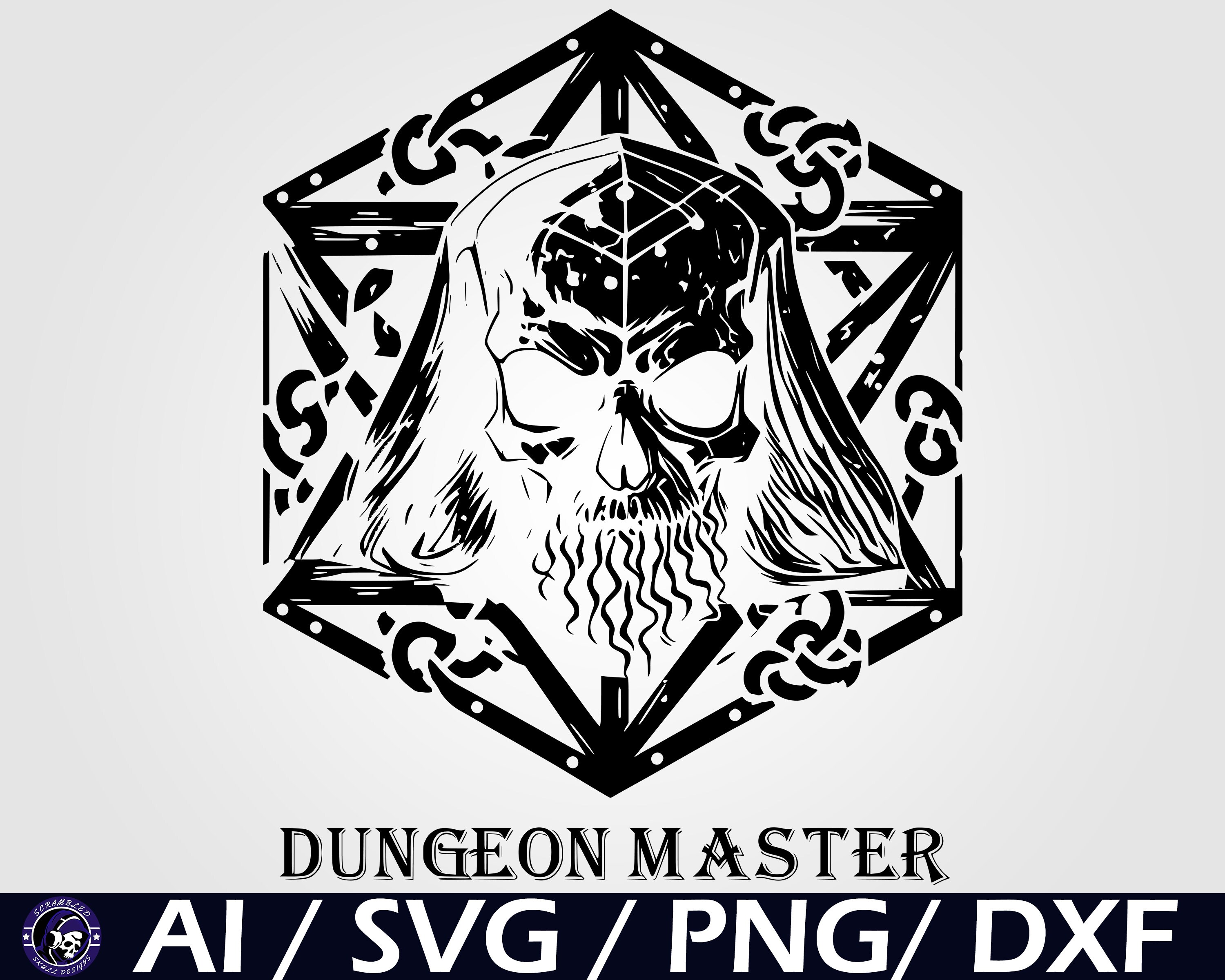 Dungeon Master Skull SVG D20 SVG Digital Download for - Etsy Canada