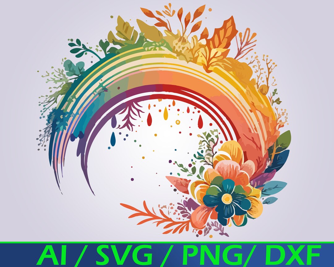 Boho Rainbow SVG - Bohemian Rainbow Clipart for Cricut, Silhouette ...