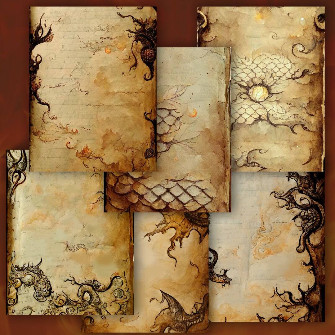 Dungeon Master Journal Pages: Dragon Art, Scrapbooking (digital ...