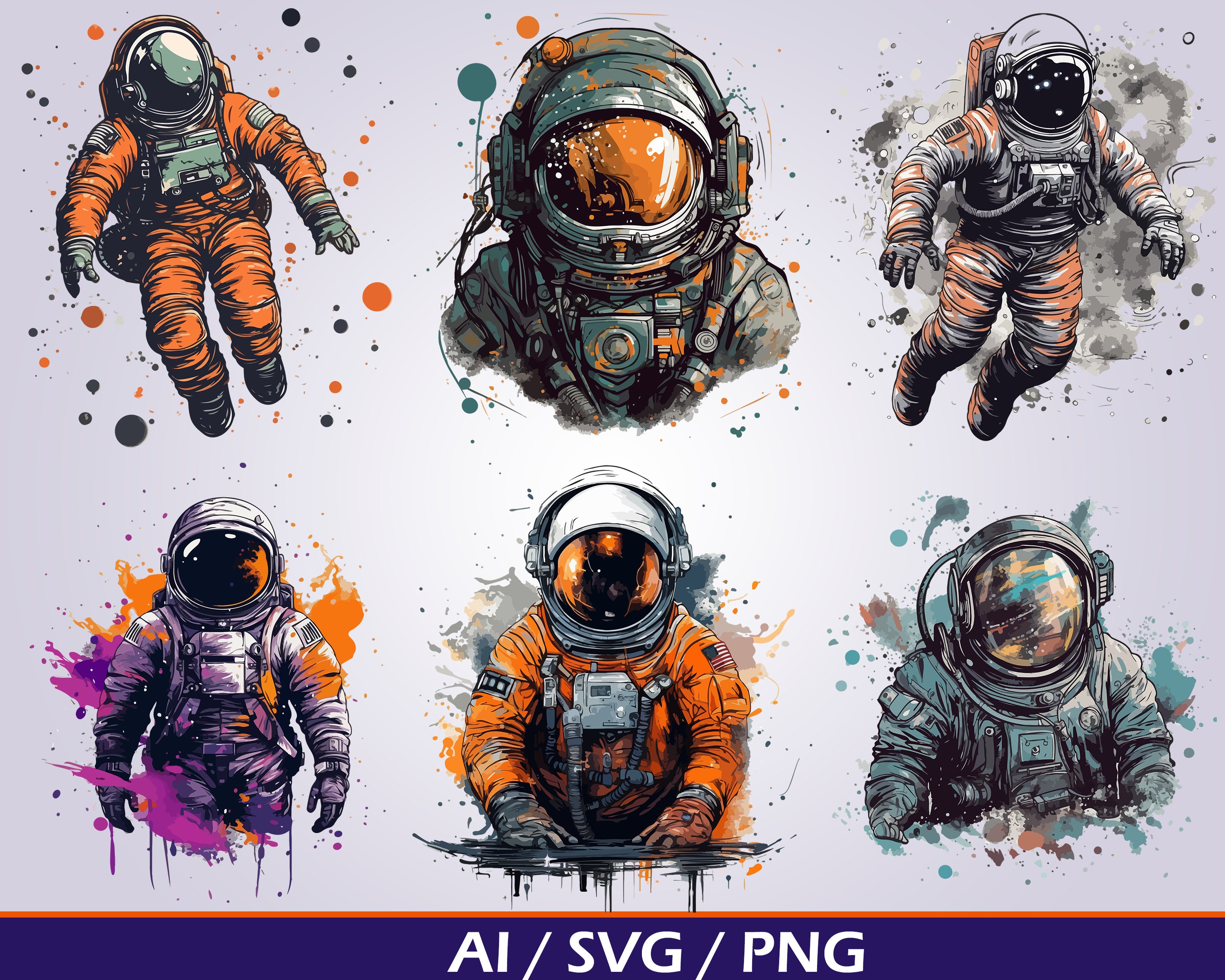 Astronaut in Space SVG Bundle Digital Download Space Man Clip - Etsy UK