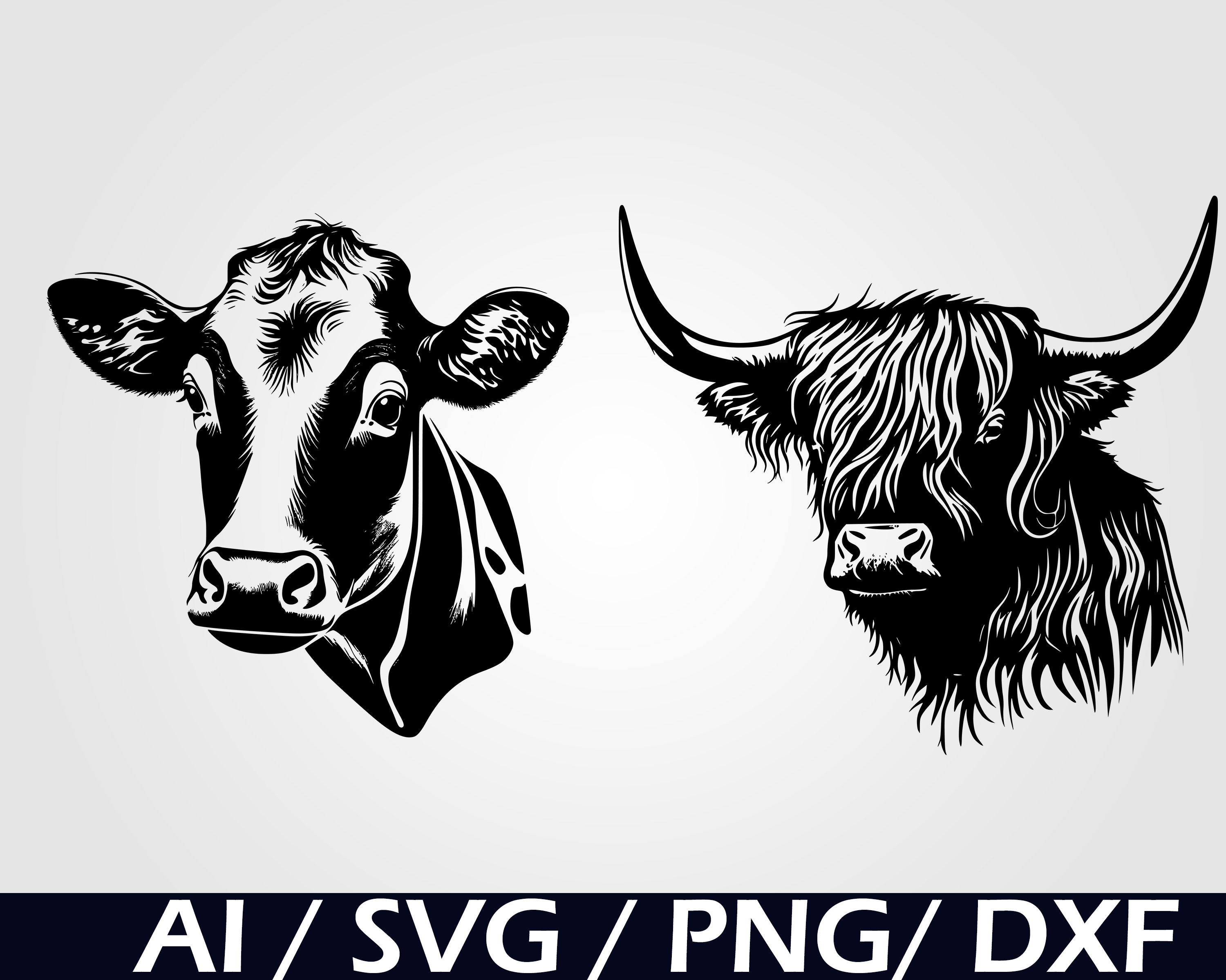 Cow Heads SVG Bundle Digital Download Heifer Cow Head Clip - Etsy