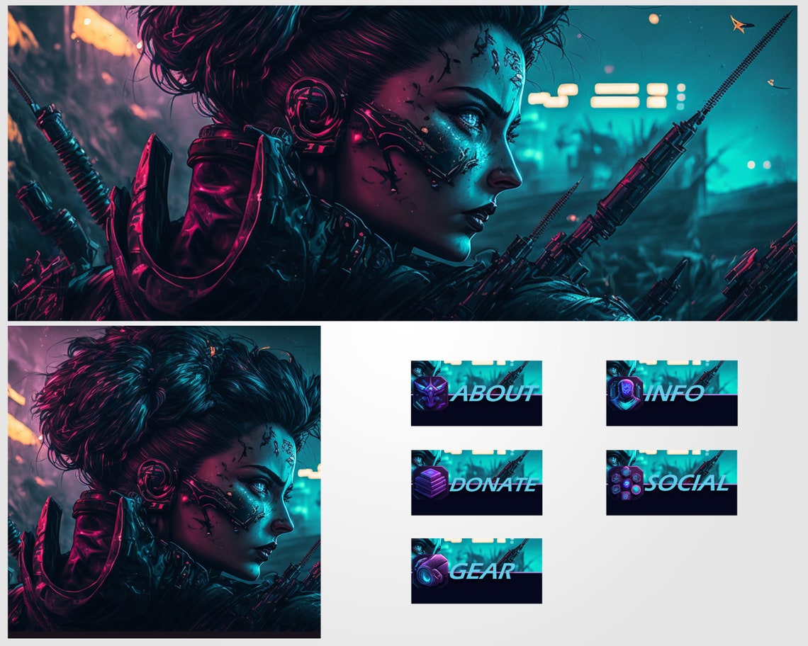 Cyberpunk Twitch Overlay and Twitch Panel Digital Download - Etsy