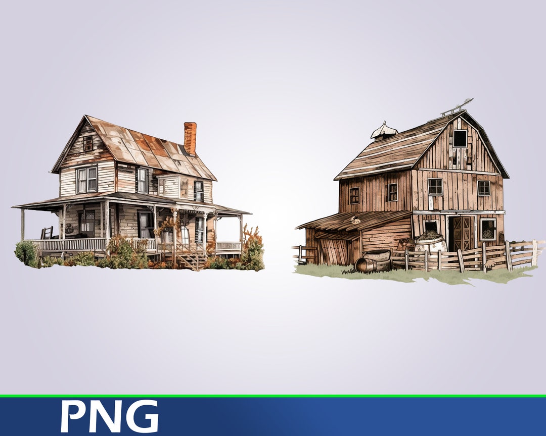 Rustic Farmhouse PNG Download Vintage Farmhouse Decor Rustic Home Art ...