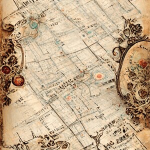 Vintage Map Journal Pages | Map Scrap Book Pages | City Maps Junk ...