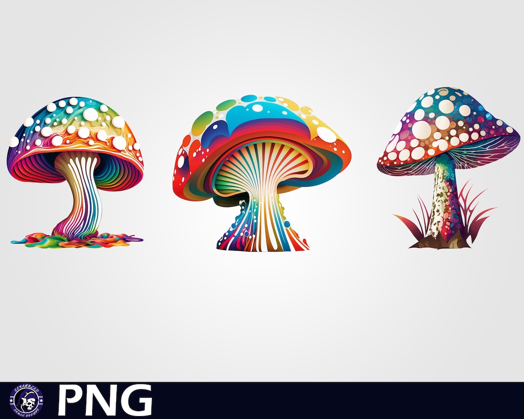 Trippy Mushroom PNG Digital Download Hippie Mushroom Clipart - Etsy