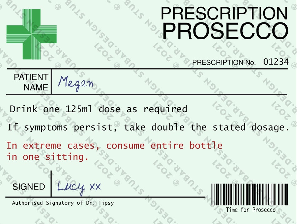 Personalised Prescription Wine Bottle Label Red White Rose - Etsy UK