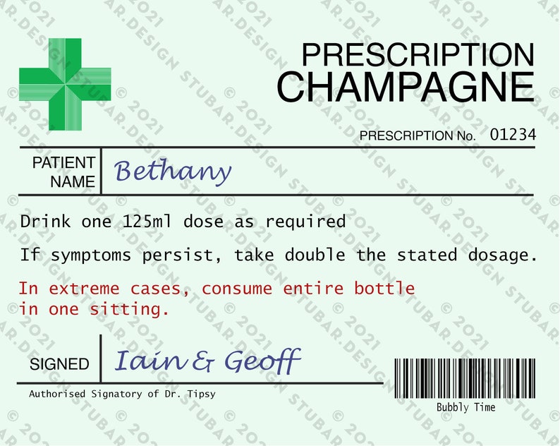 Personalised Prescription Wine Bottle Label Red White Rose - Etsy UK