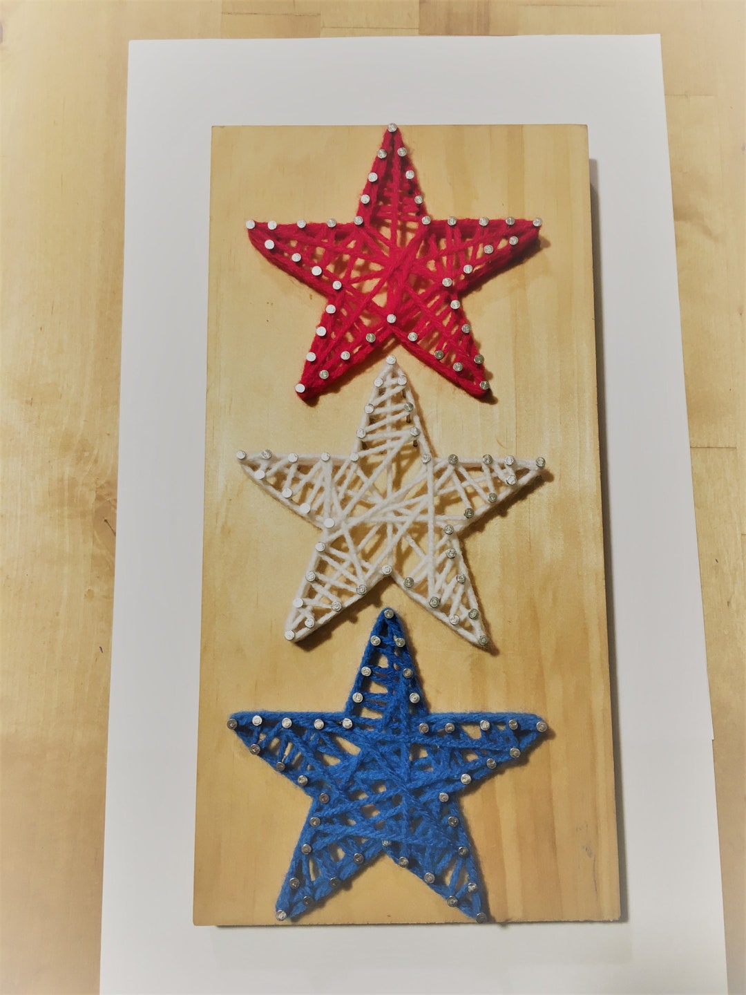 Handmade Fourth of July Star String Art Wood Sign Red White - Etsy