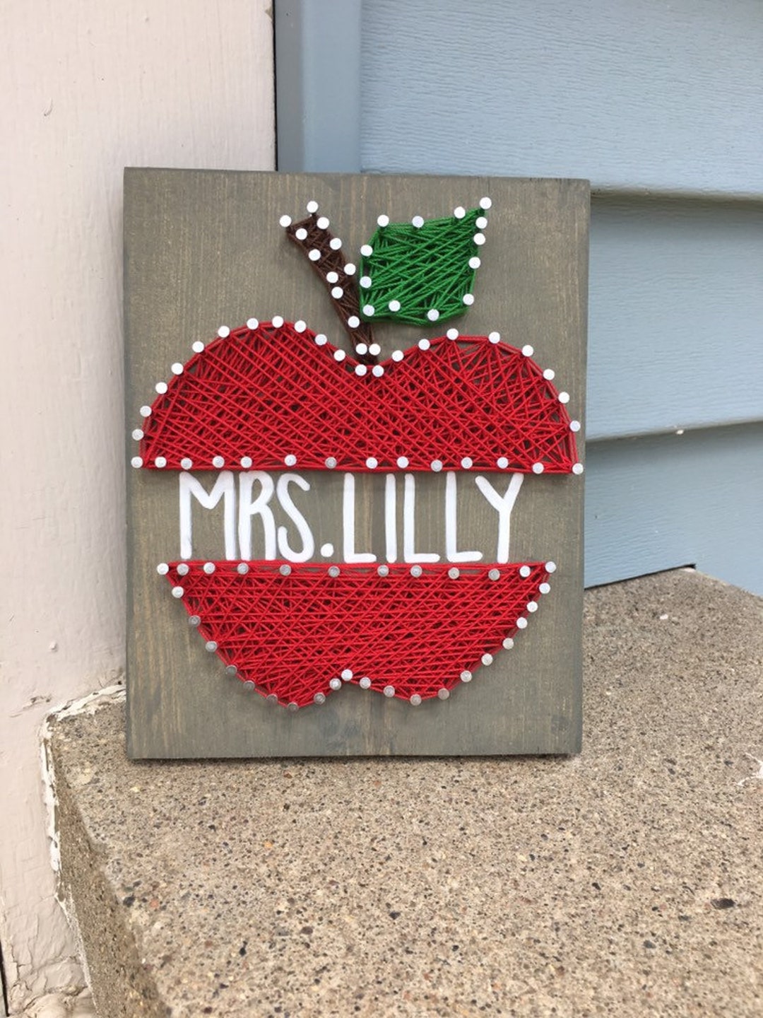 Personalized Apple String Art, Wood String Art, Wall Decor, String Sign ...