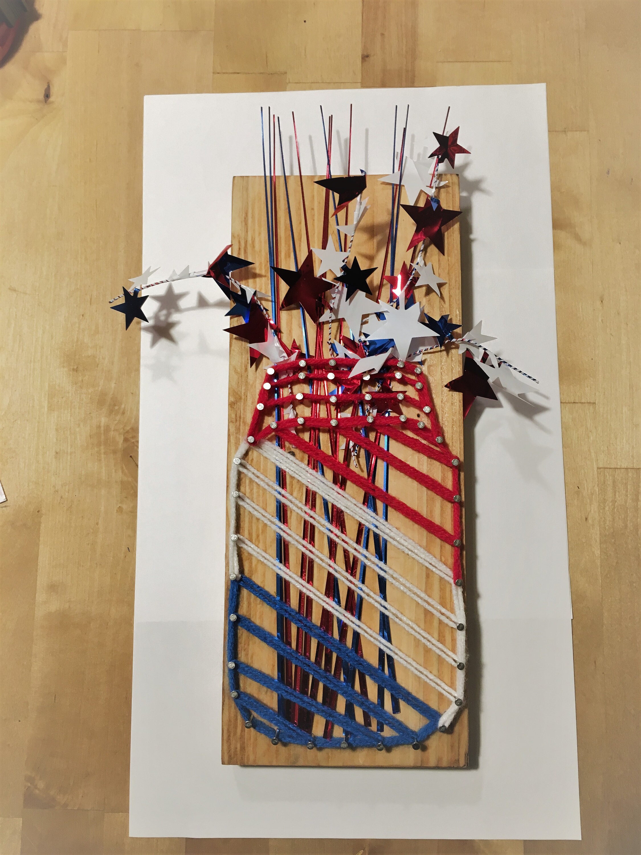 Handmade Mason Jar Firework String Art Fourth of July Wood - Etsy UK