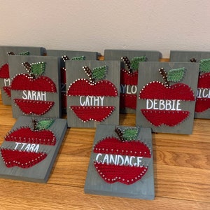 Personalized Apple String Art, Wood String Art, Wall Decor, String Sign ...