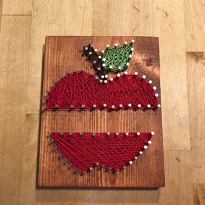 Personalized Apple String Art, Wood String Art, Wall Decor, String Sign ...