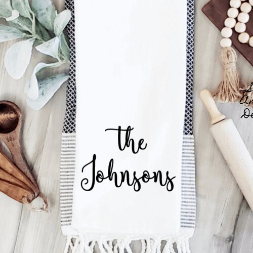 Monogram Kitchen Towel Personalized Kitchen Towels Tea | Etsy