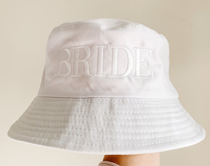 Bride Bucket Hat Bride Hat Bride Cap Bride Summer Hat Honeymoon Hat ...