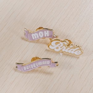 Bride Enamel Pin | Bridesmaid Enamel Pin | Maid of Honour Enamel Pin ...