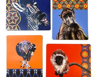 Set of 8-4 Refrigerator Magnets Kenya Africa Handpainted Carved ...