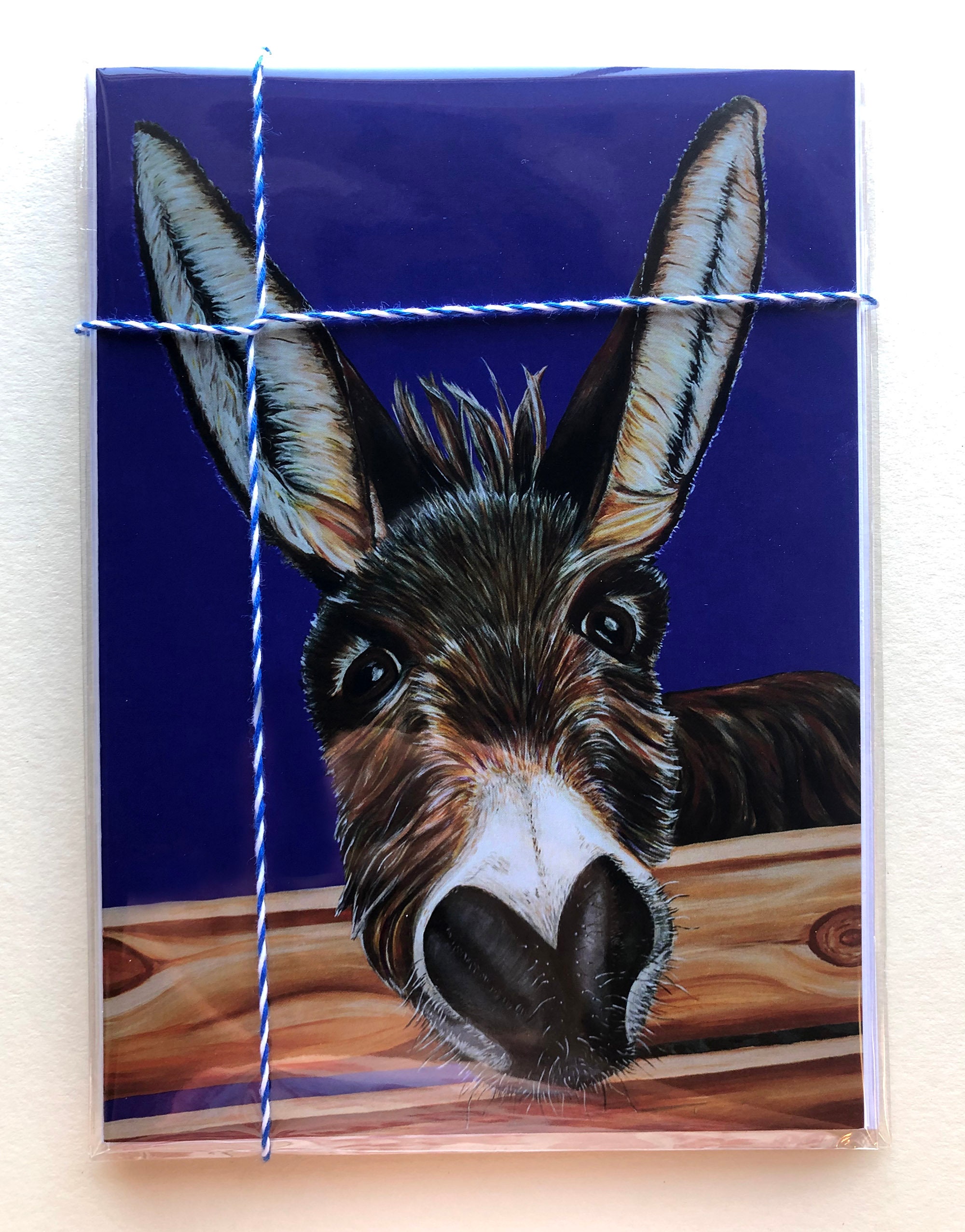 Donkey Greeting Cards Pack of 4 | Etsy