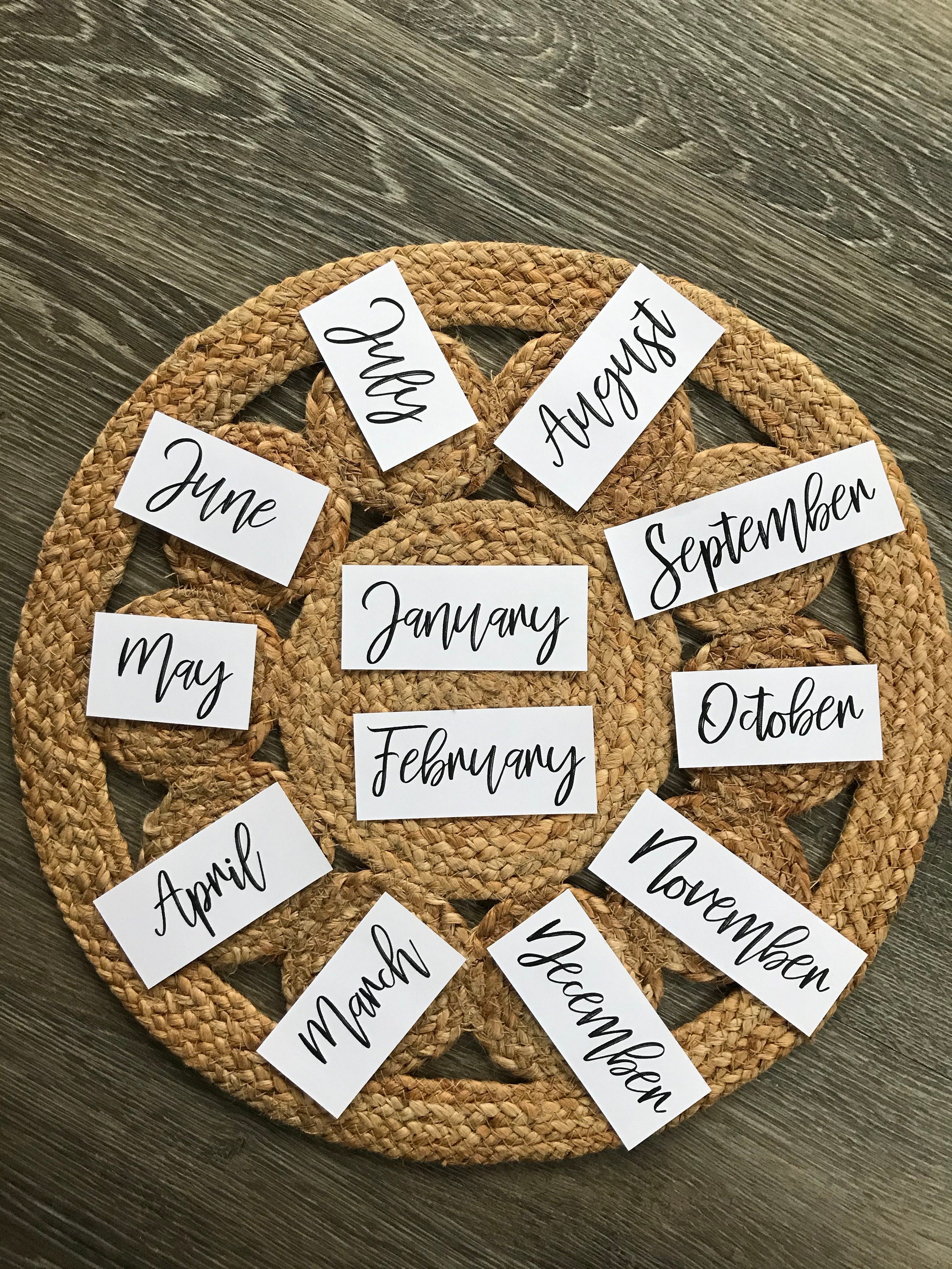 Months of the Year Cards - Etsy