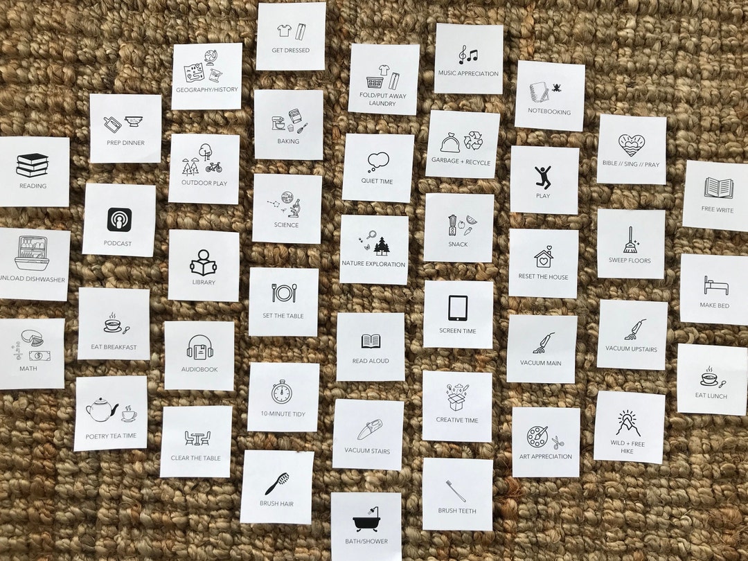 Visual Schedule Cards - Etsy