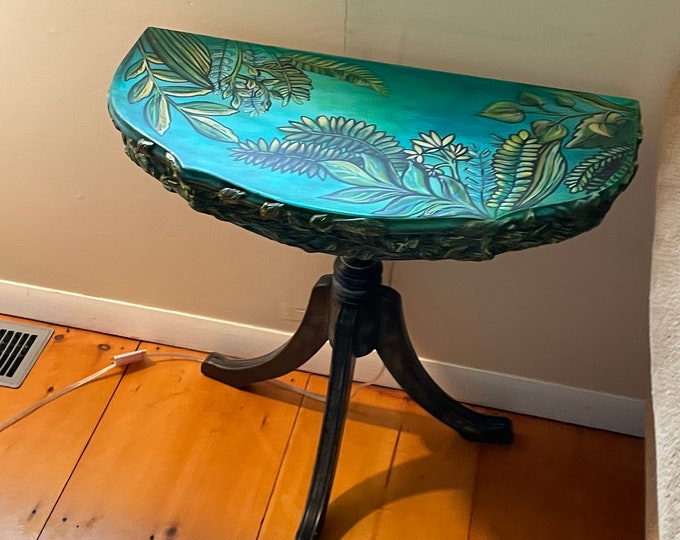 Sold-handmade Artistic Side Table, End Table, Green, Side Table ...