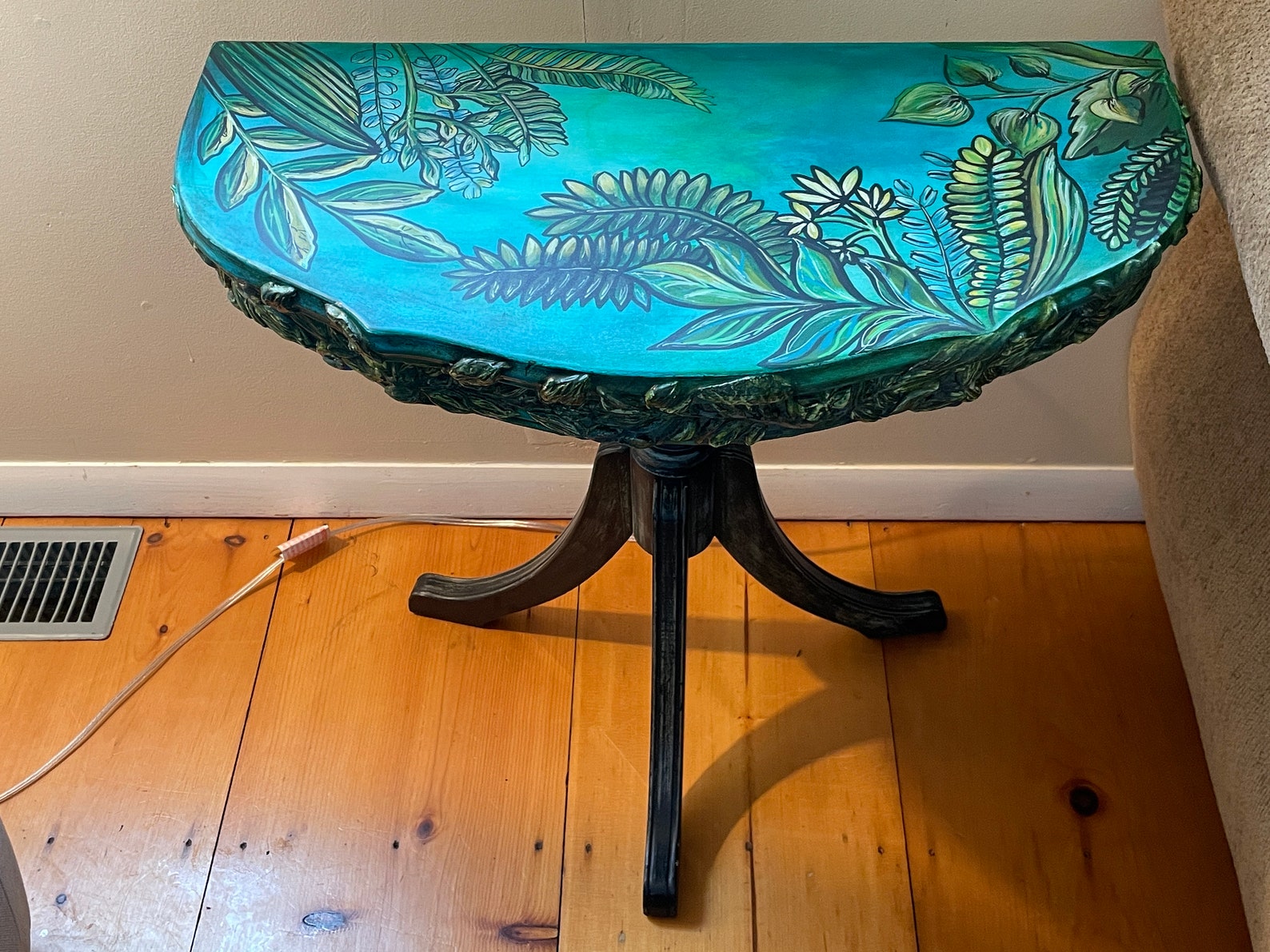 Sold-handmade Artistic Side Table, End Table, Green, Side Table ...