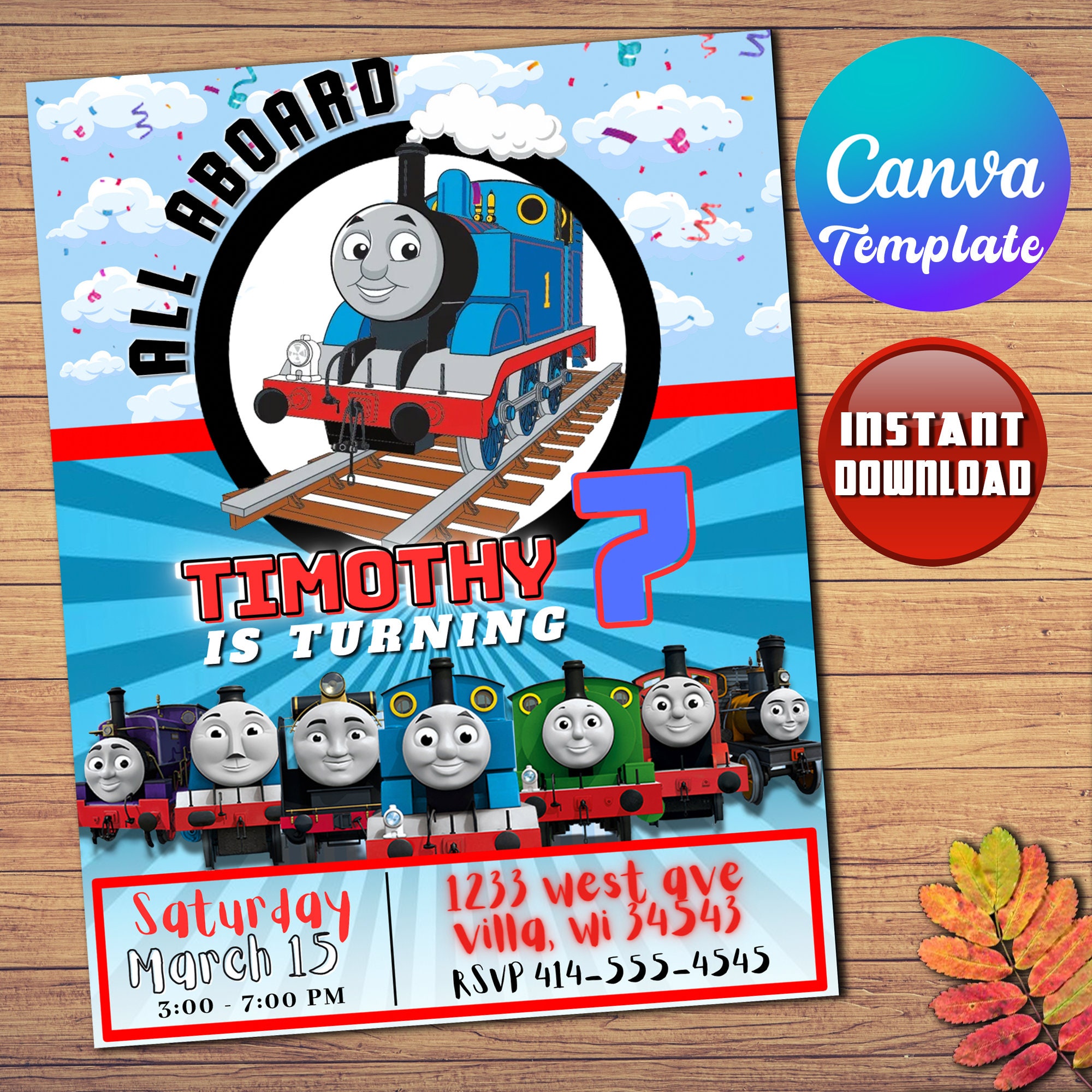 Thomas The Train Invitations Template