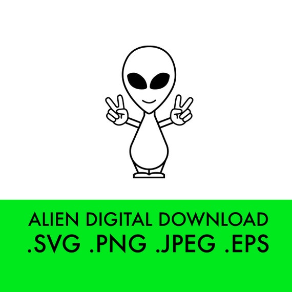 Alien Peace Sign Digital Download - Etsy