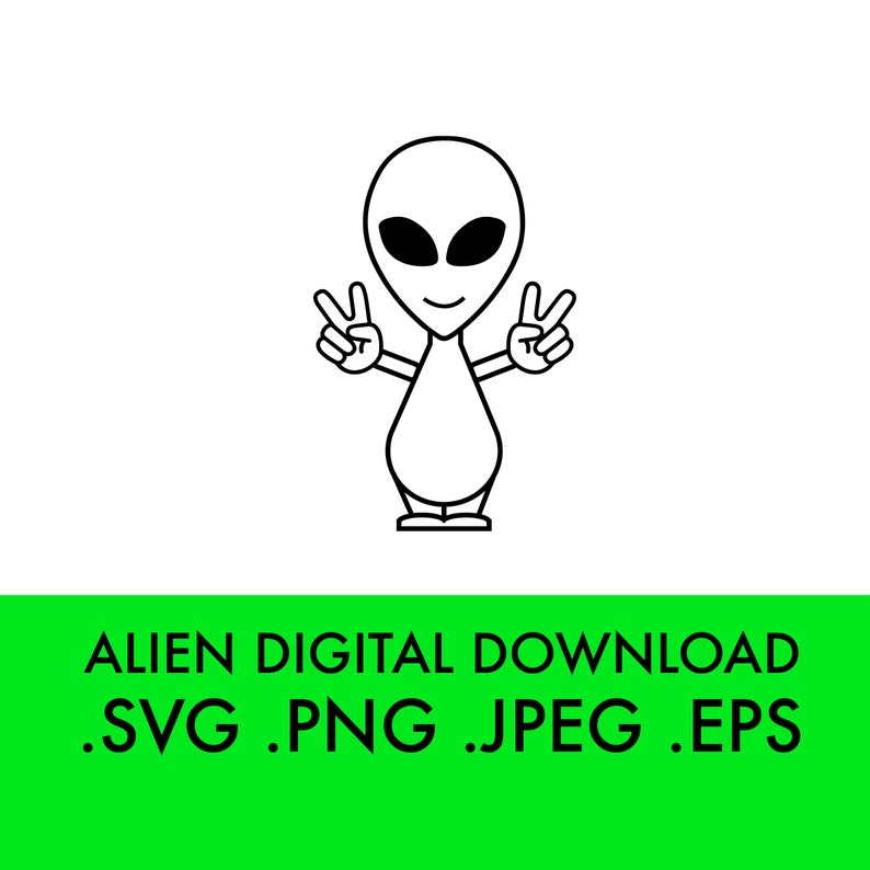 Alien Peace Sign Digital Download - Etsy