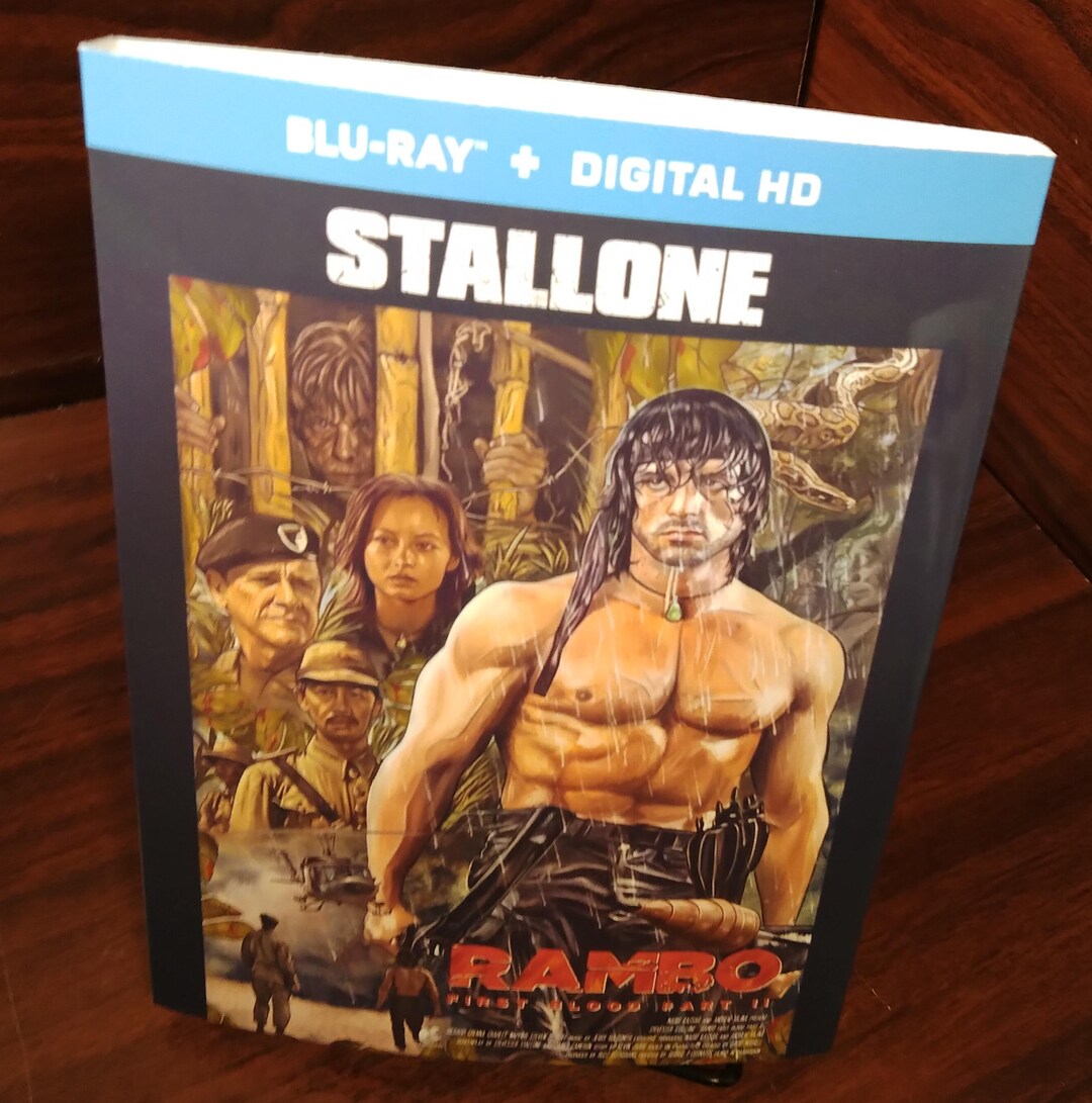 Rambo 2 (1985) Blu-ray -custom Slipcover ONLY (no Discs) Box Shipping W ...