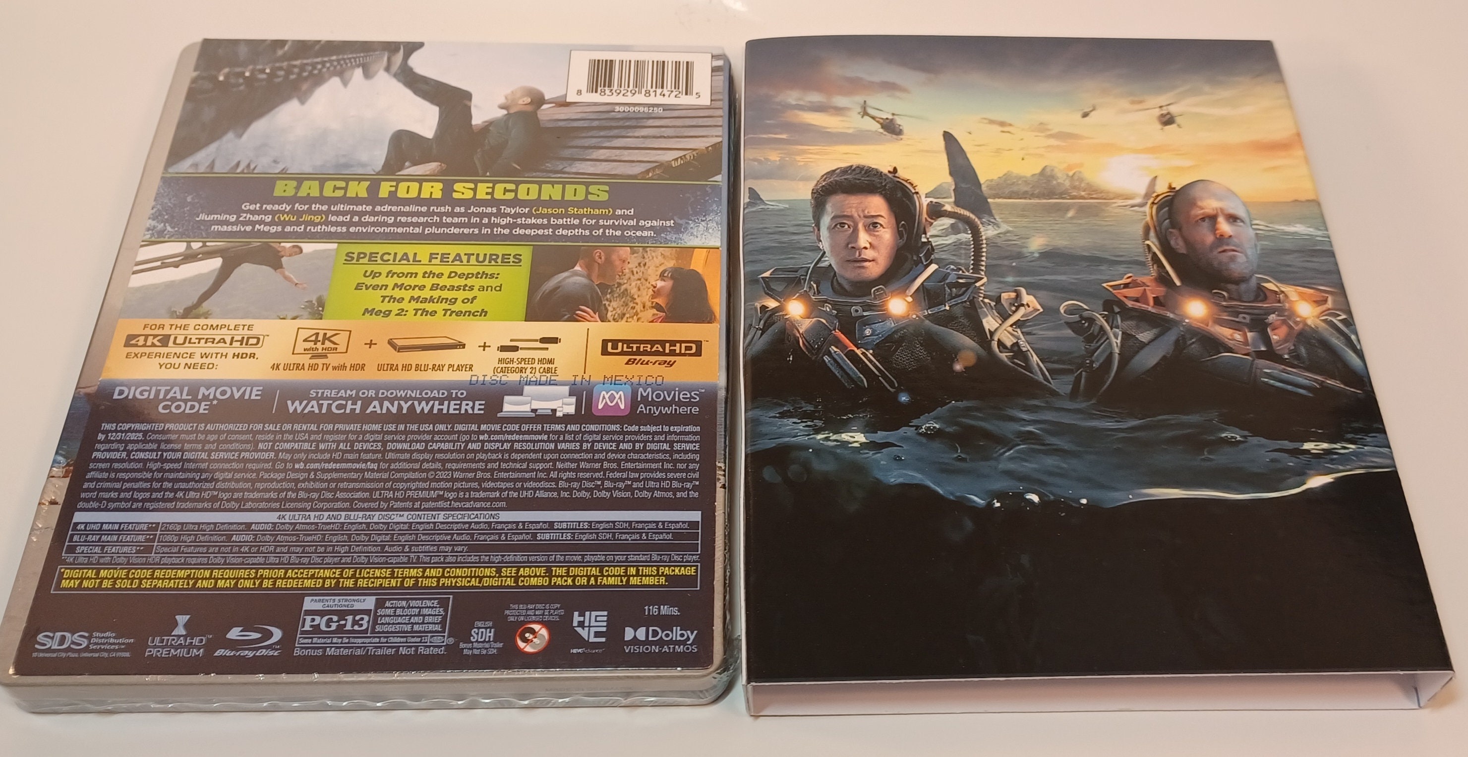 MEG 2 Steelbook (4k+blu-ray) With Custom Slipcover-new-box Shipping - Etsy