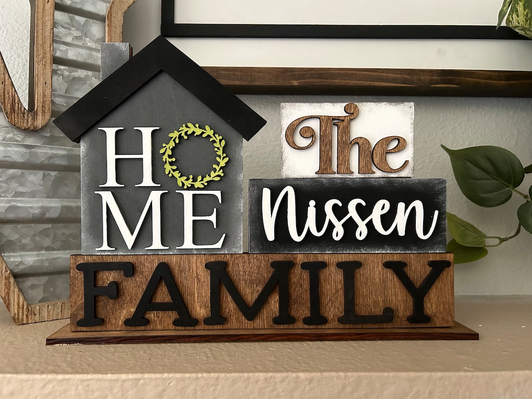 Family House Shelf Sitter + Personalized - Etsy